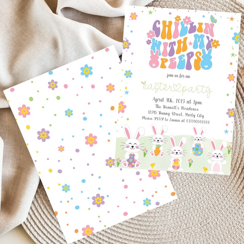 Editable Party With My Peeps Invitation, Easter Party Invitation ...
