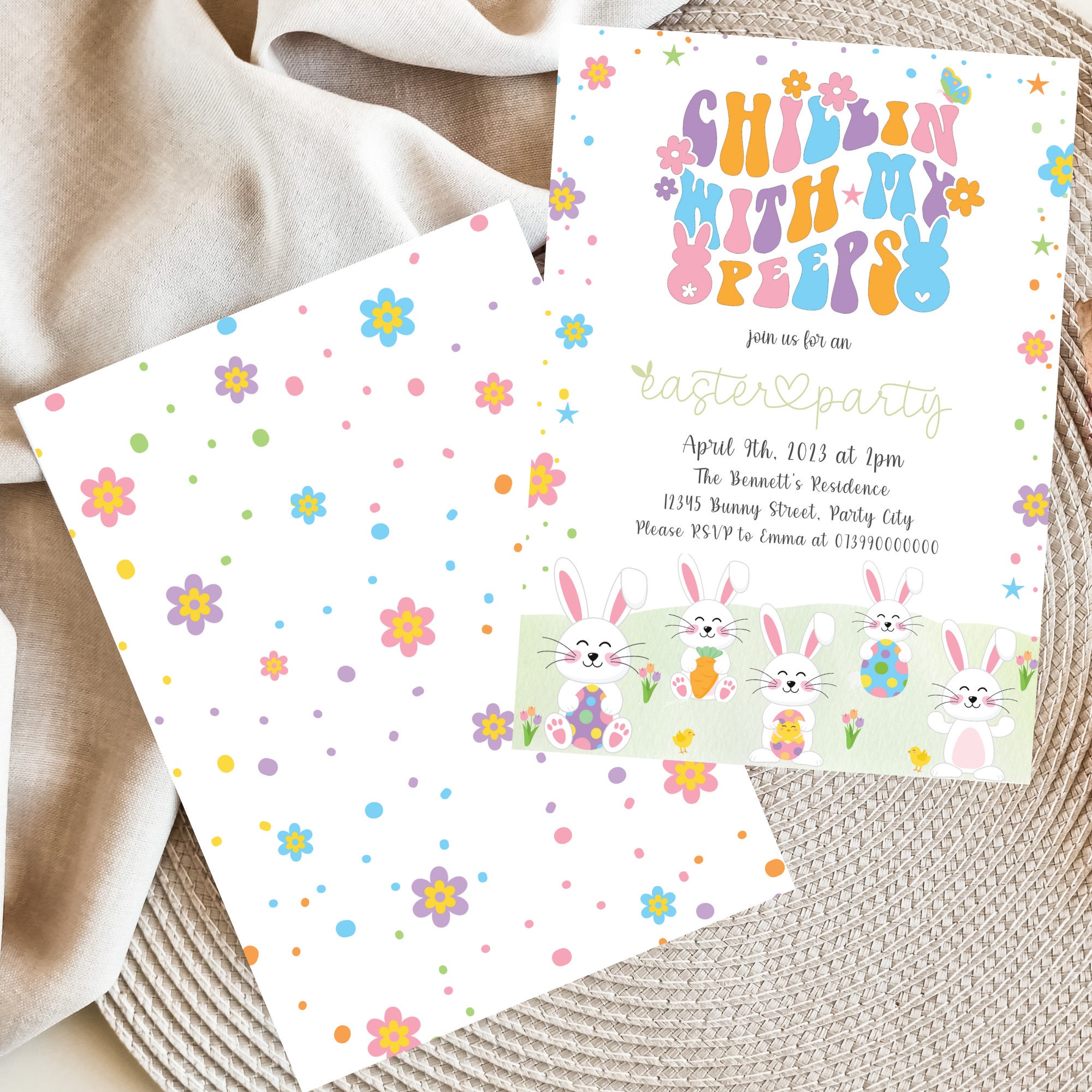 Editable Party With My Peeps Invitation, Easter Party Invitation ...