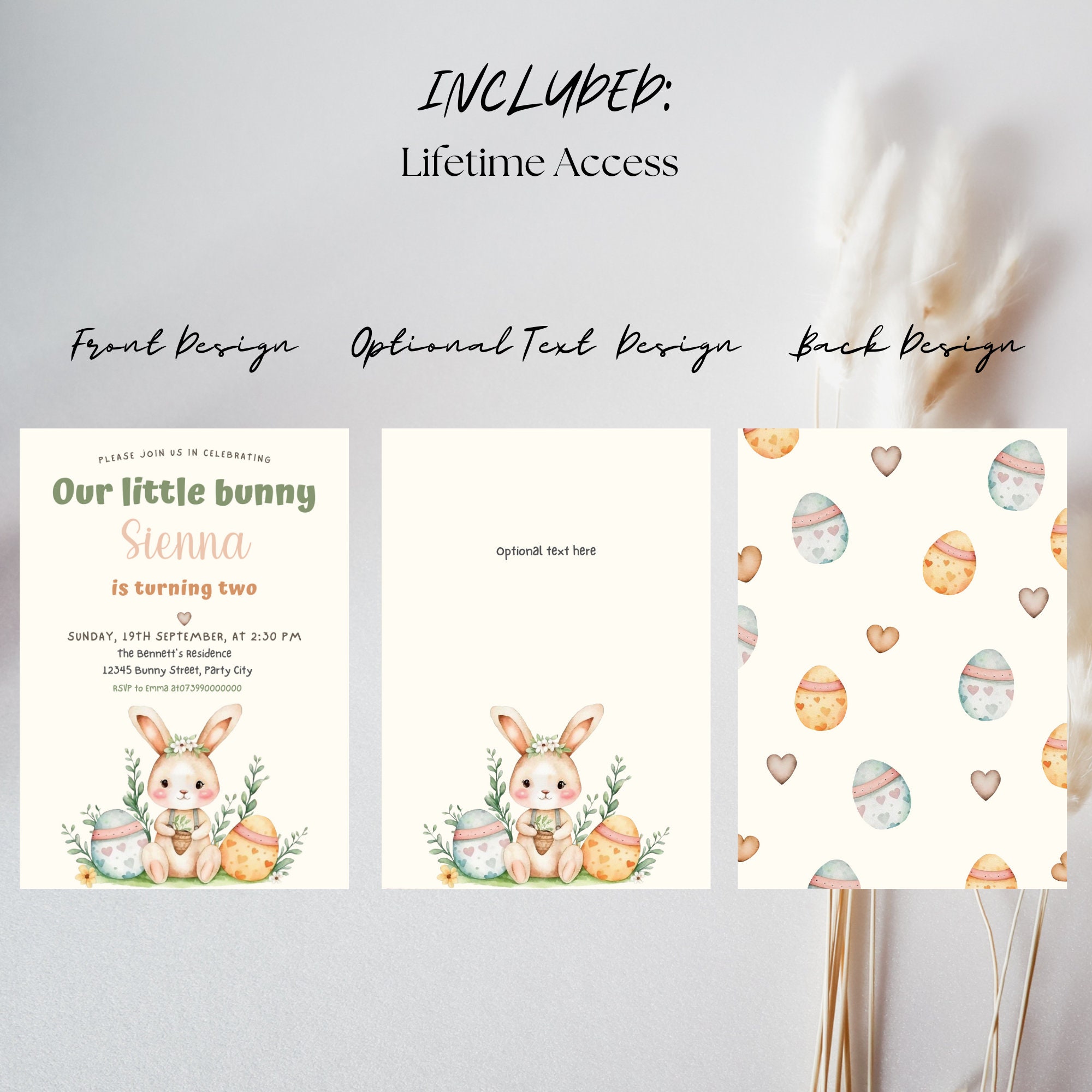 Editable Bunny Birthday Party Invitation Cute Bunny Template - Etsy