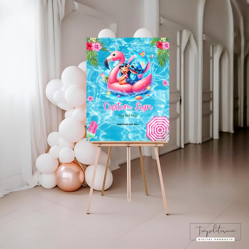 Stitch Birthday Welcome Sign Stitch Party Sign Lilo and Stitch Birthday ...