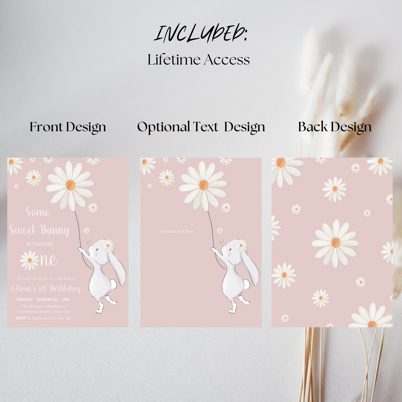 Editable Some Bunny is Turning One Invitation, Daisy Some Bunny is One ...