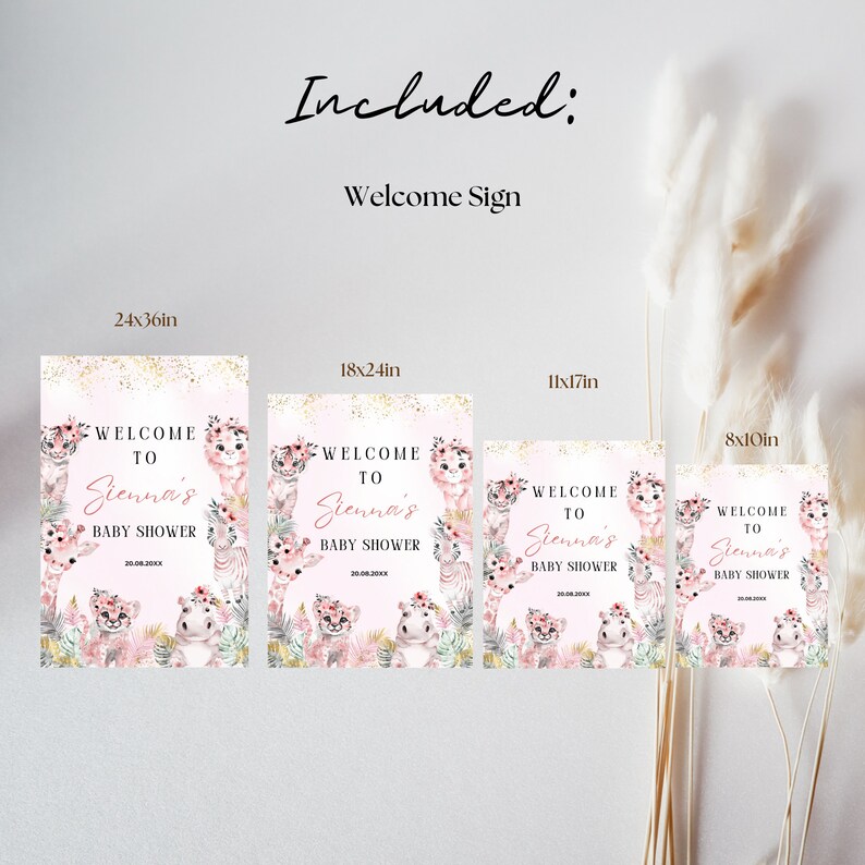 Editable A Little Wild One Baby Shower Welcome Sign Safari - Etsy