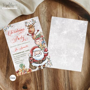 Editable Christmas Party Invitation, Kids Christmas Party Invitation ...