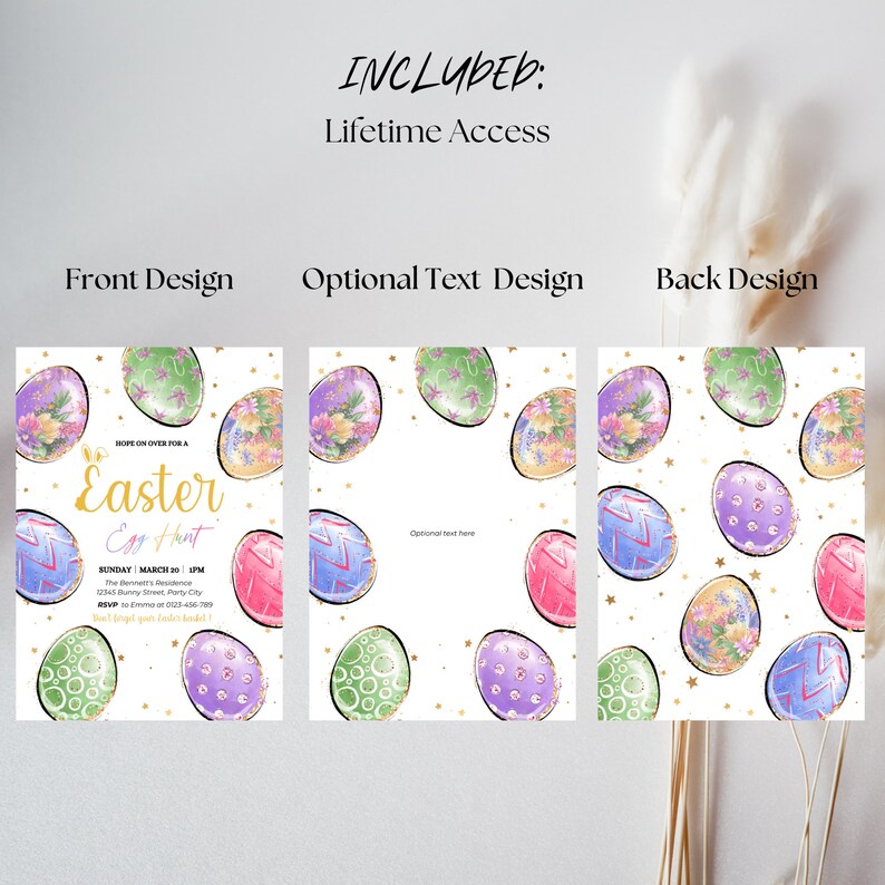 Editable Easter Egg Hunt Invitation, Egg Hunt Easter Card, Easter Party ...