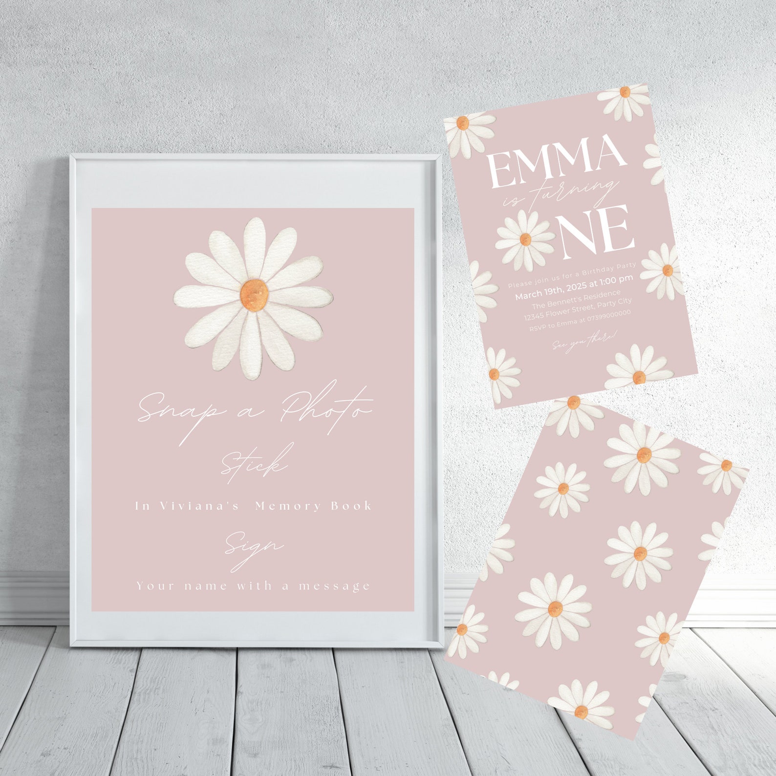 Editable Retro Daisy First Birthday Party Welcome Sign Daisy - Etsy UK