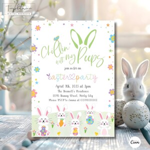 Editable Party With My Peeps Invitation, Easter Party Invitation ...