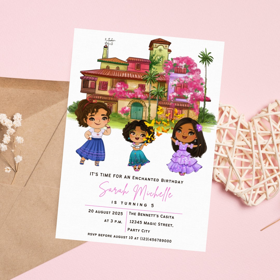 EDITABLE Encanto Birthday Invitation, La Familia Isabela Mirabel ...