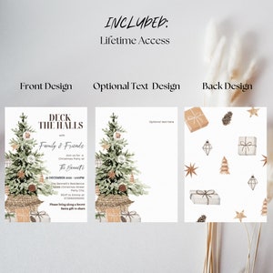 Editable Christmas Party Invitation, Boho Christmas Invite, Christmas ...