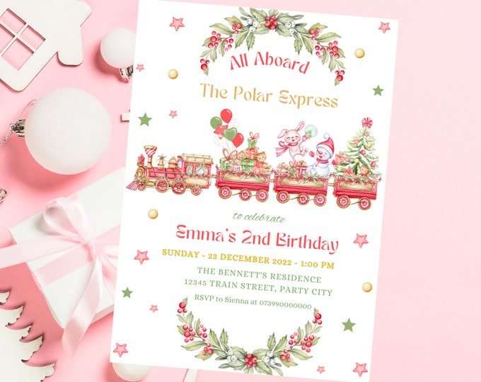 Polar Express Invitation - INSTANT DOWNLOAD - Partially Editable ...