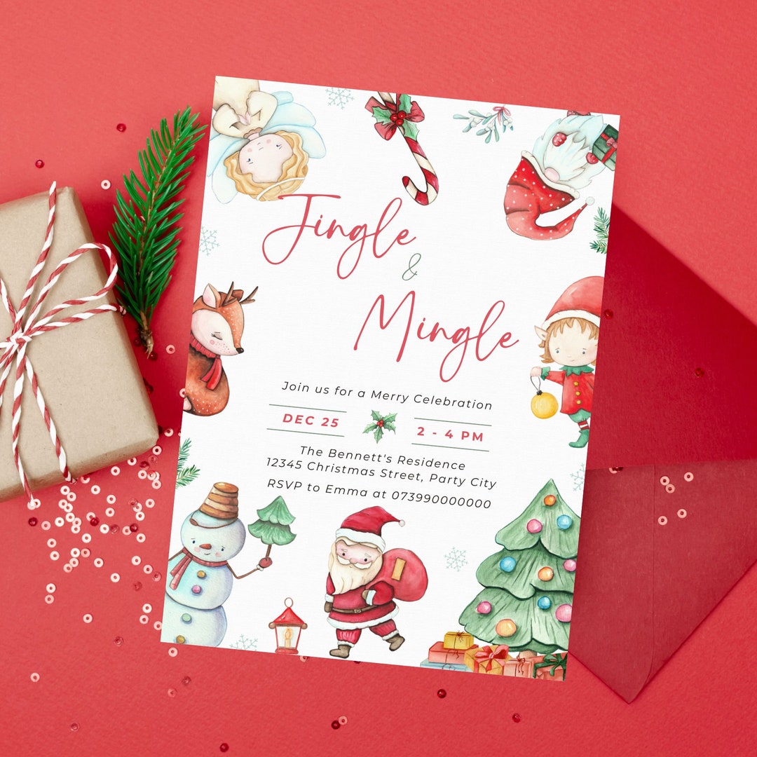 Editable Christmas Party Invitation Christmas Party Invite - Etsy