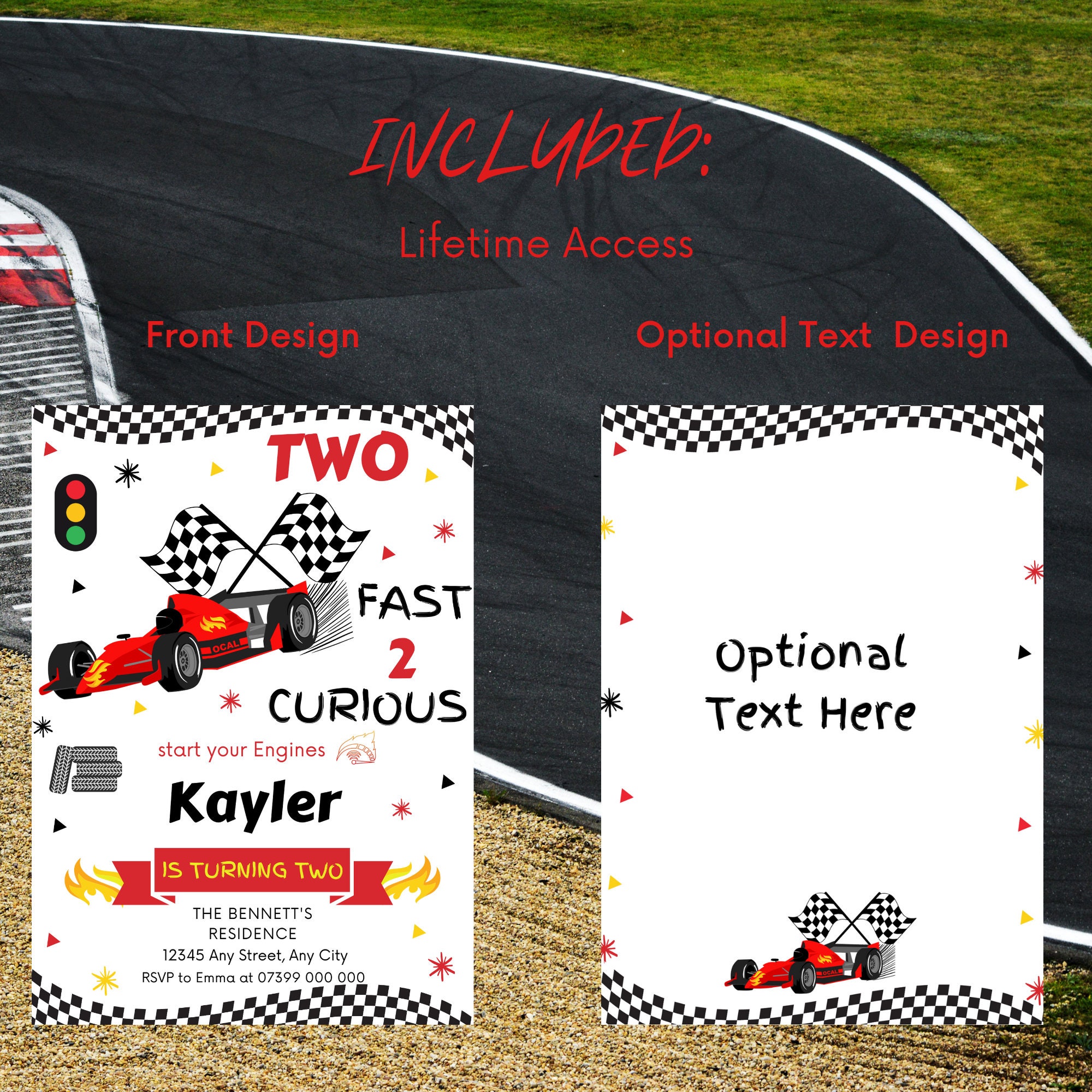 Editable Two Fast Birthday Invitation Two Fast 2 Curious - Etsy UK