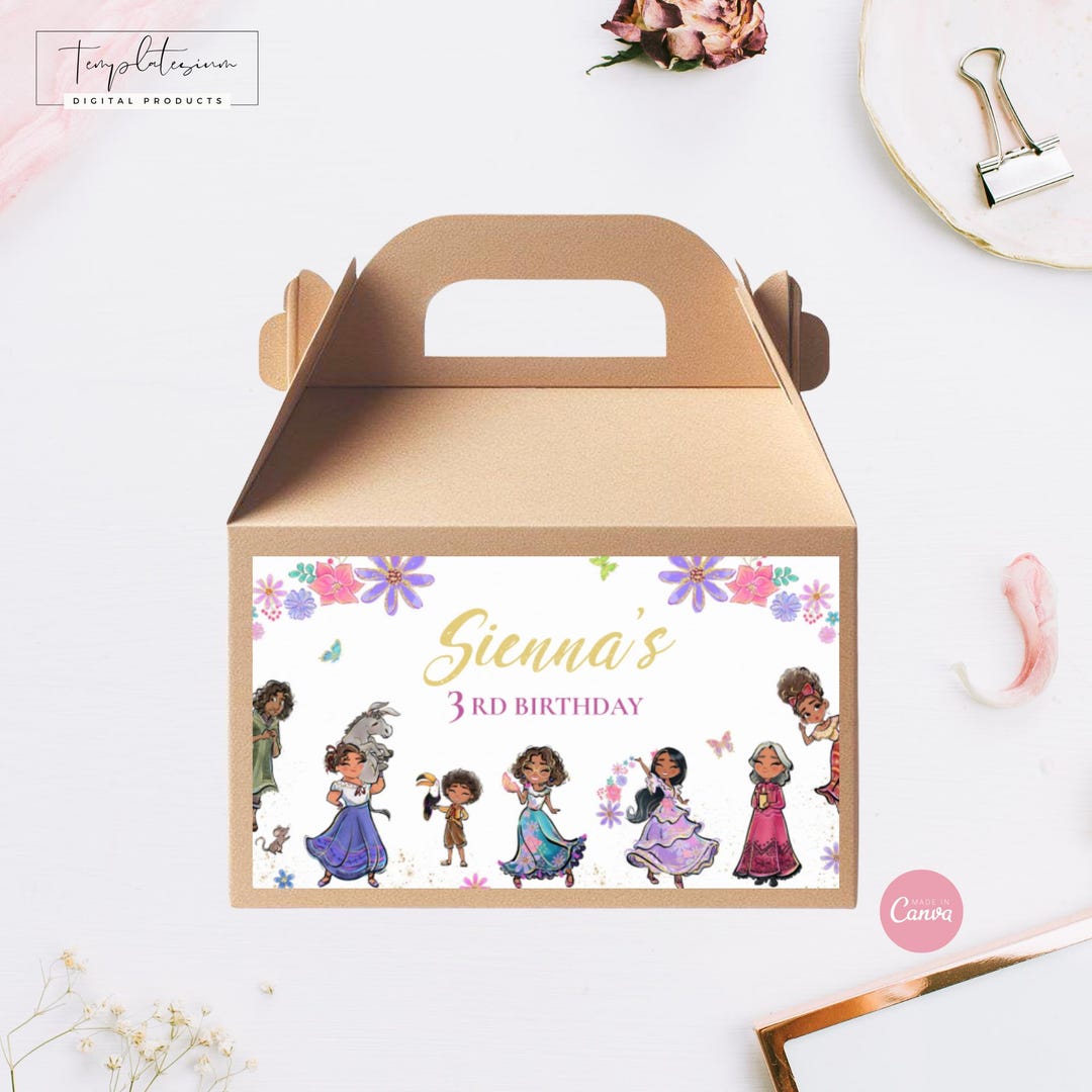 Encanto Gable Box Label Template La Familia Birthday Magical Decor ...