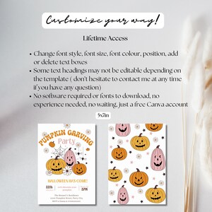 Editable Pumpkin Carving Party Invitation Retro Spooky Pumpkin ...