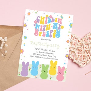 Editable Party With My Peeps Invitation, Easter Party Invitation ...