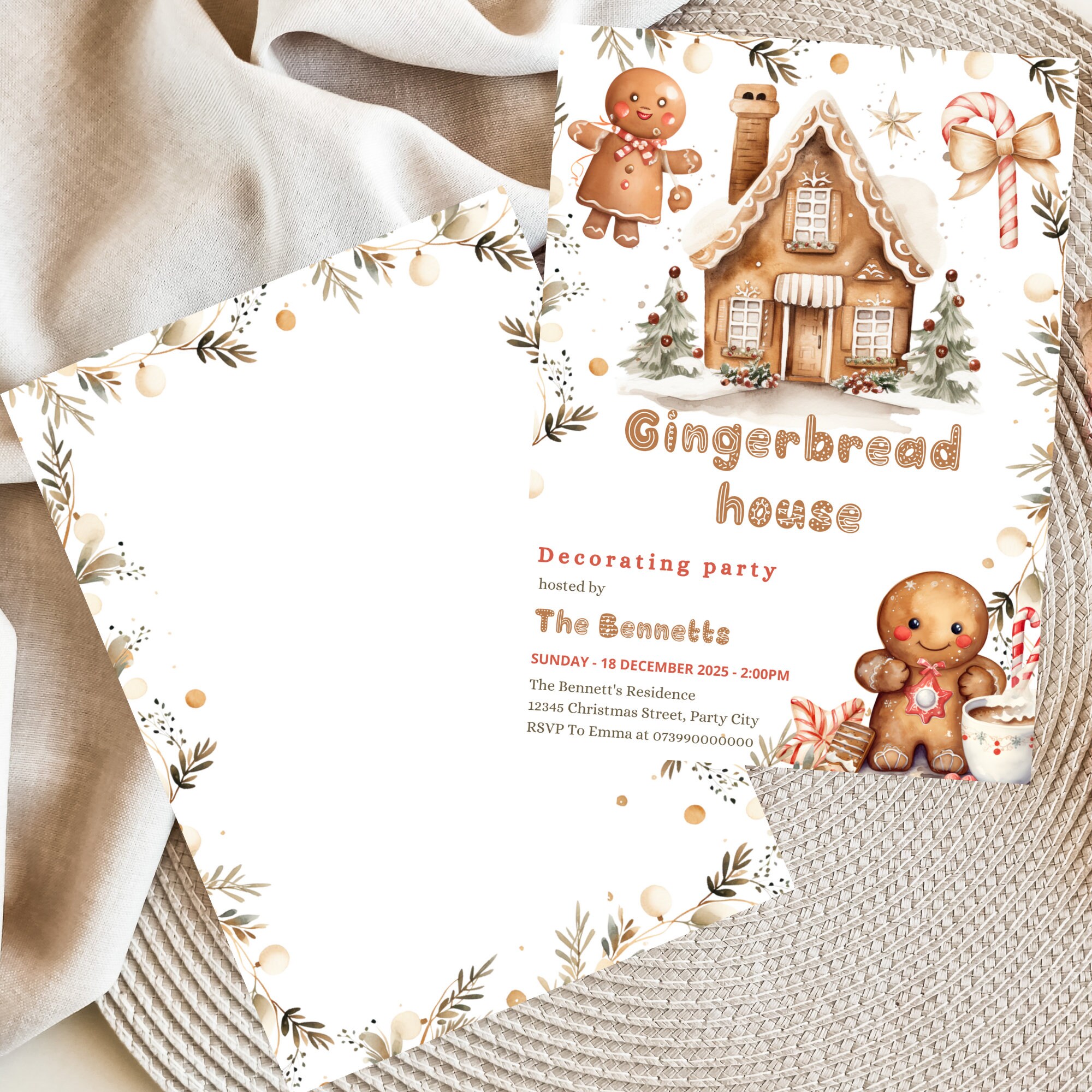 Editable Gingerbread House Decorating Party Invitation - Etsy