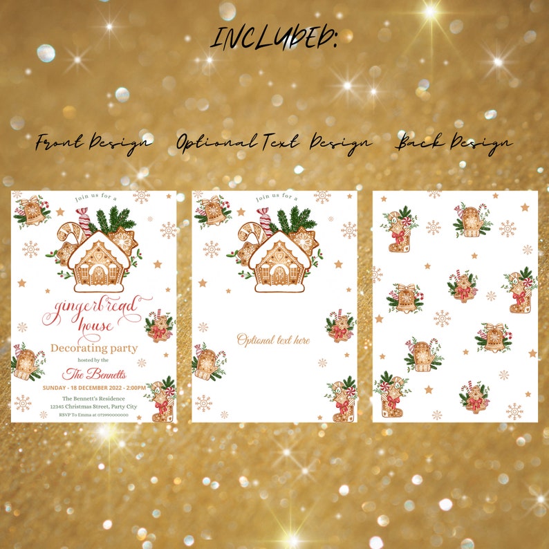 Editable Gingerbread House Decorating Party Invitation - Etsy