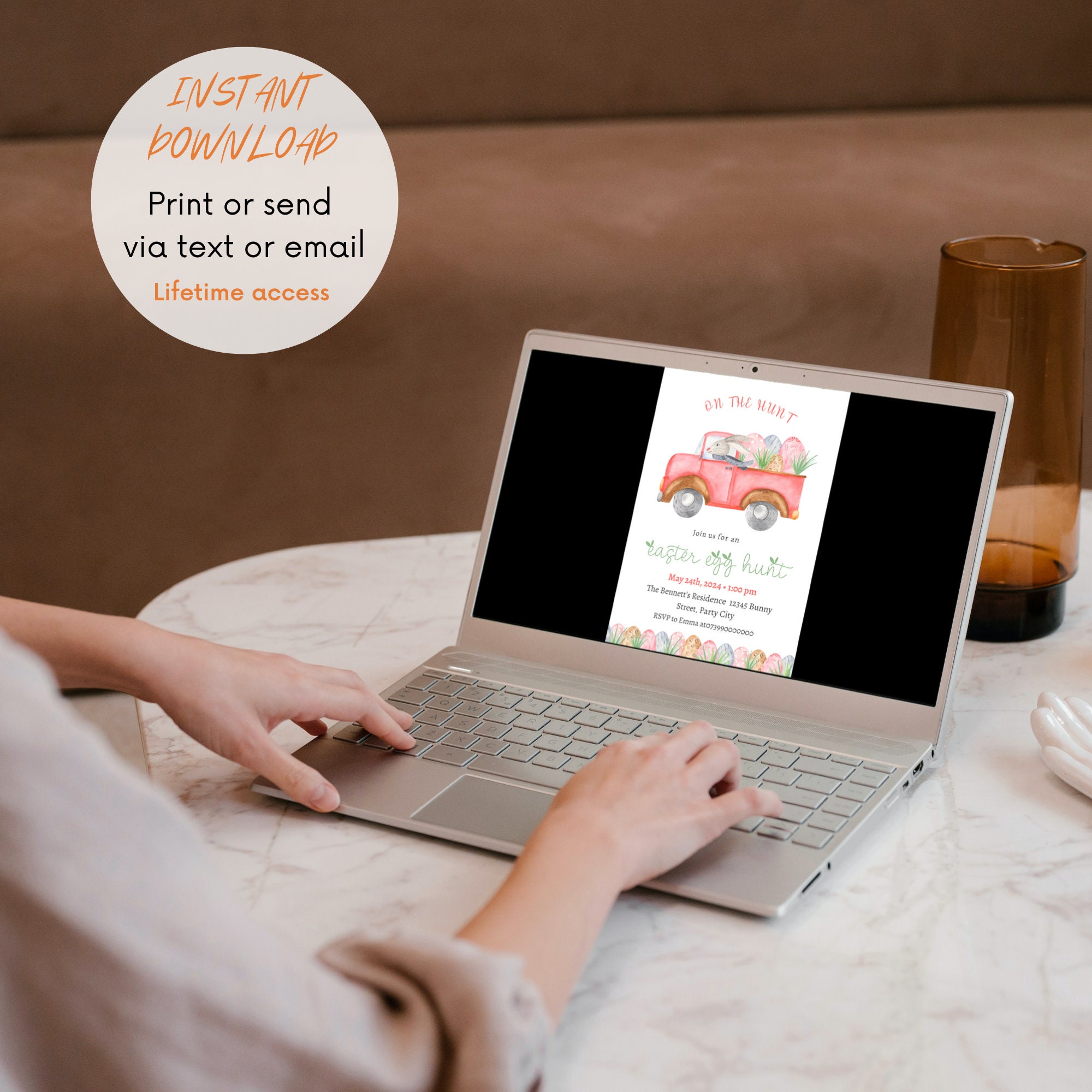 Editable Easter Egg Hunt Invitation, Easter Bunny Party Template Card ...