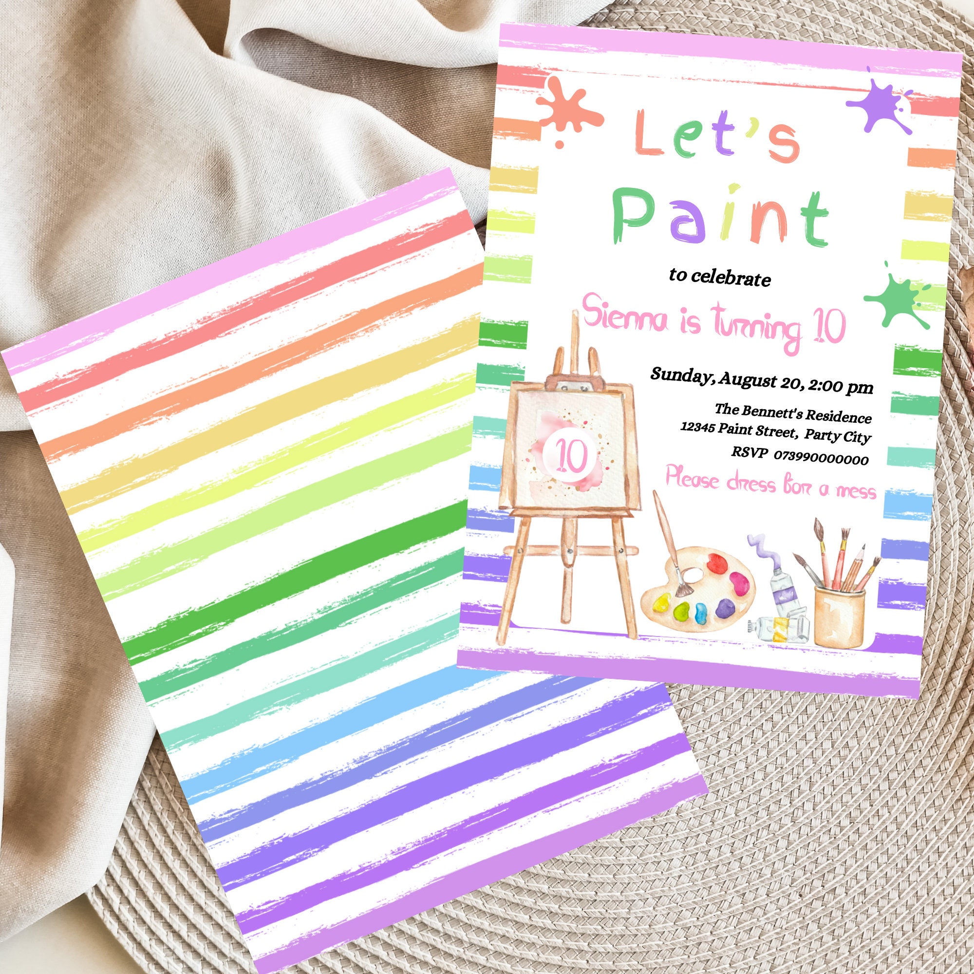 Editable ART PARTY INVITATION Colorful Art and Craft Party - Etsy