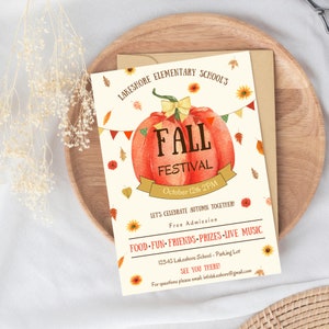 Editable Fall Festival Invitation, Fall Harvest Invite, School Fall ...