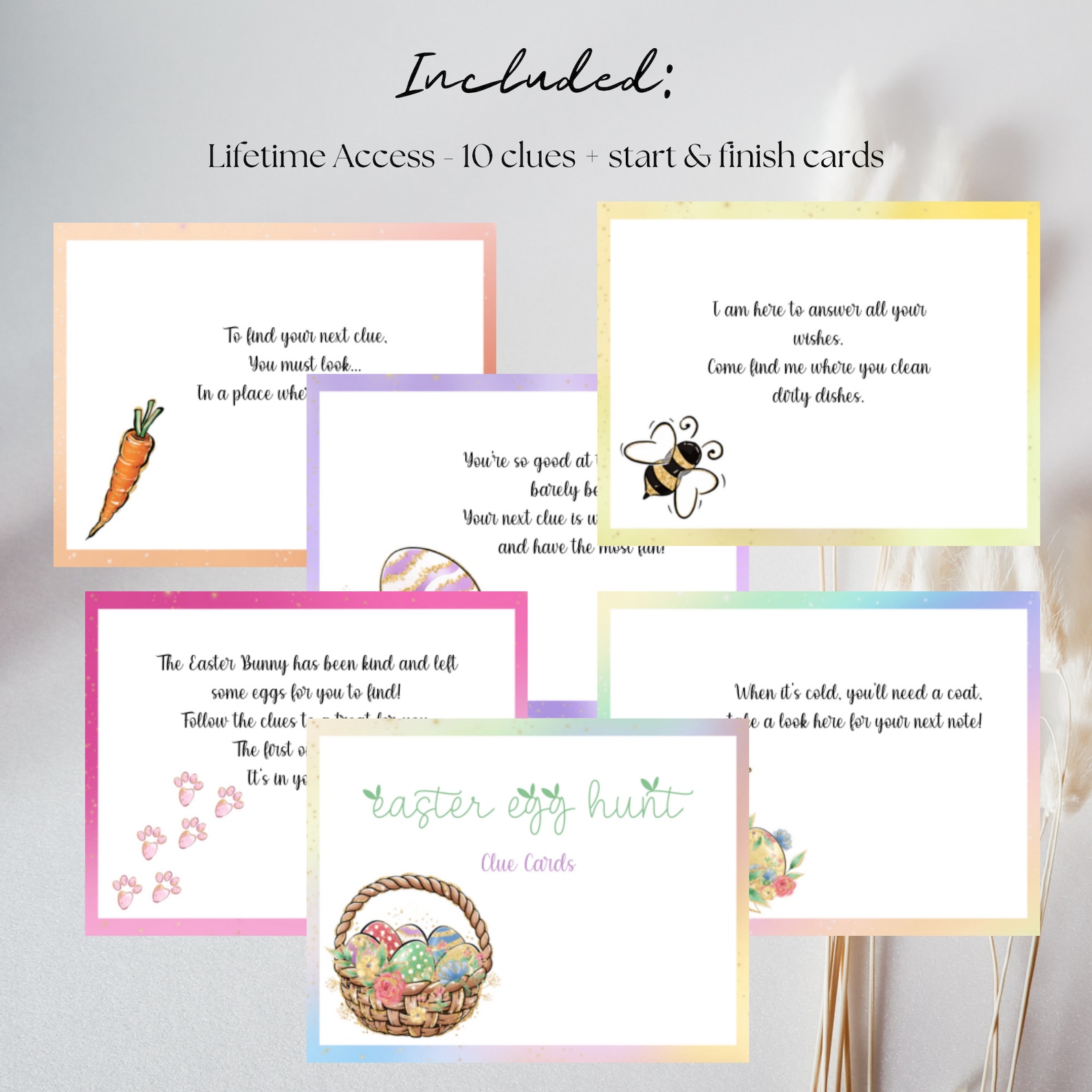 Editable Indoor Easter Scavenger Hunt for Kids, Easter Egg Hunt Clues ...