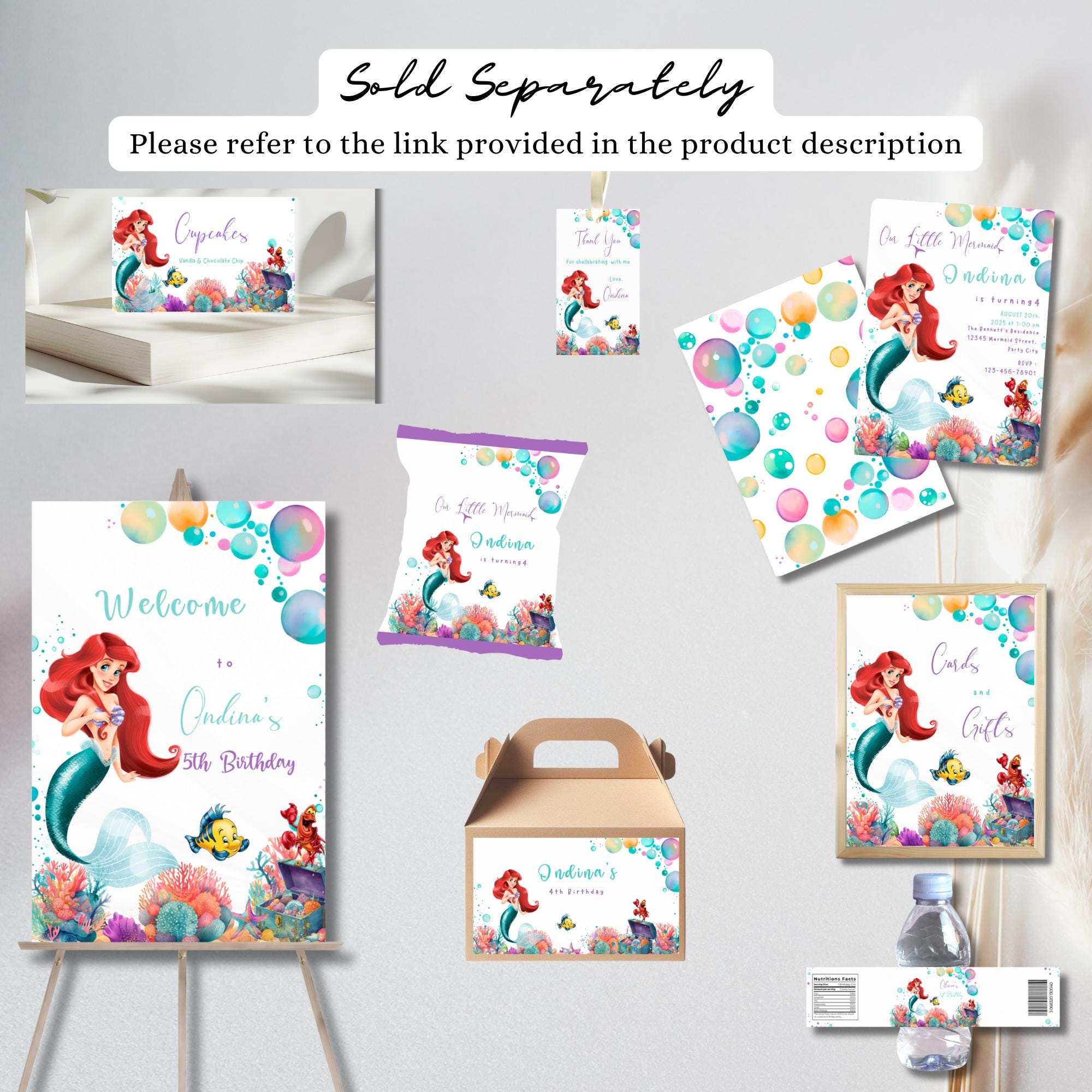Editable Little Mermaid Milestone Sign, Ariel Birthday Decor Template ...