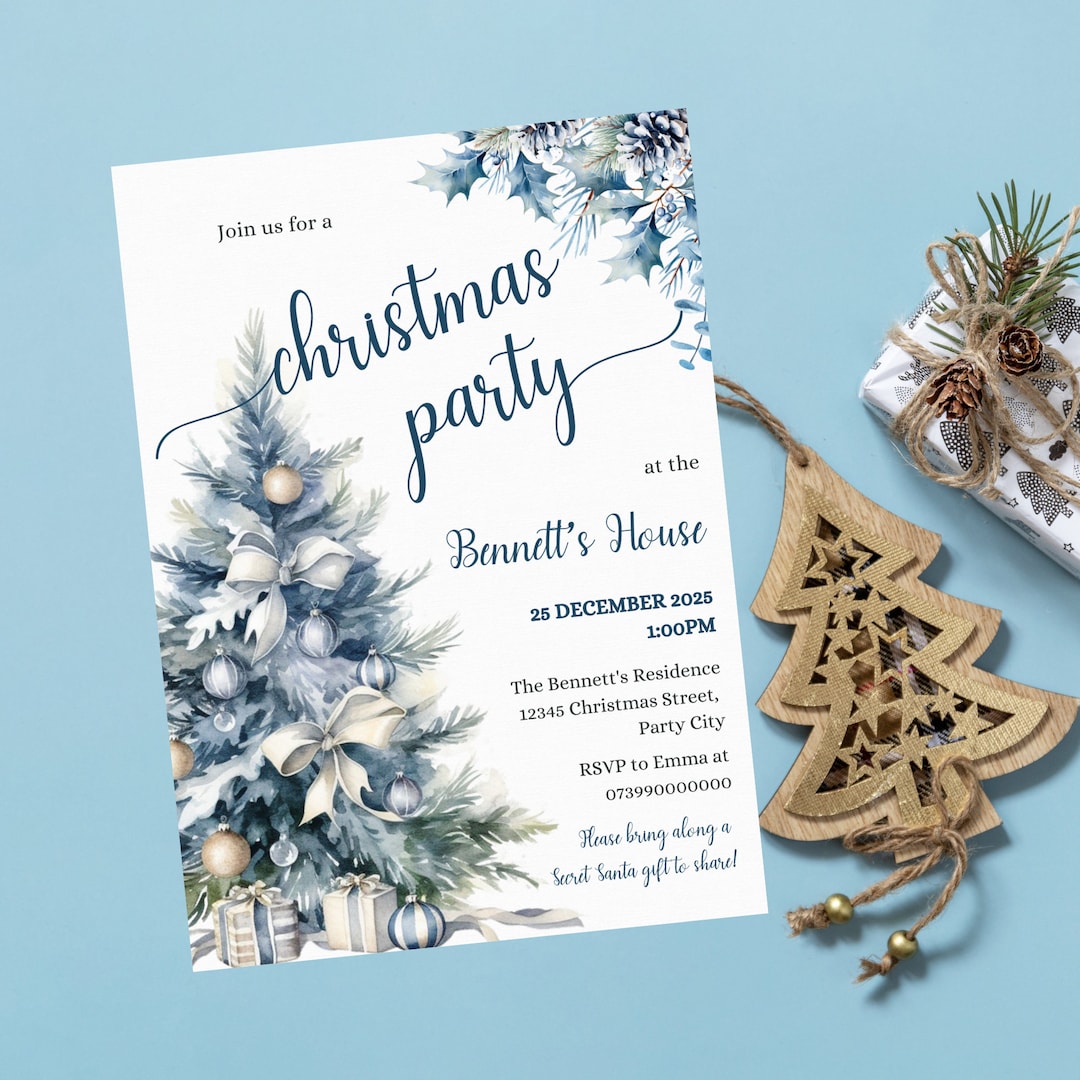 Editable Christmas Party Invitation Christmas Party Invite - Etsy