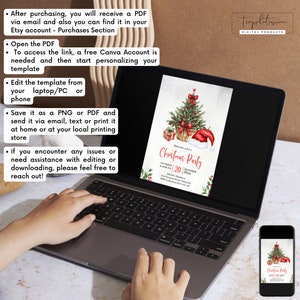 Editable Christmas Party Invitation, Christmas Dinner Party, Office ...