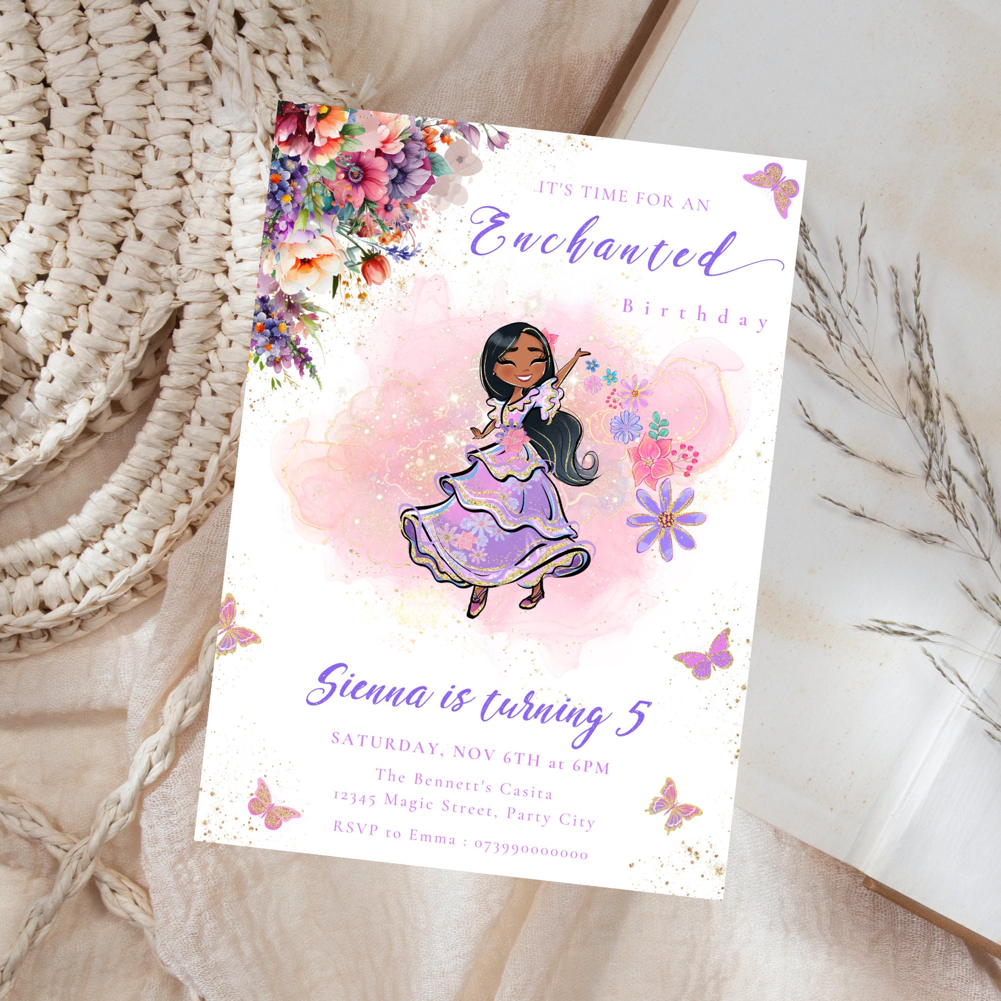 EDITABLE Encanto Isabela Birthday Invitation Encanto Birthday - Etsy