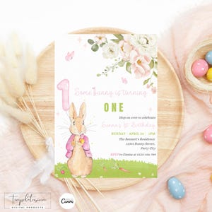 Peter Rabbit Invitation, Editable Invite Template, Rustic Bunny, Peter ...