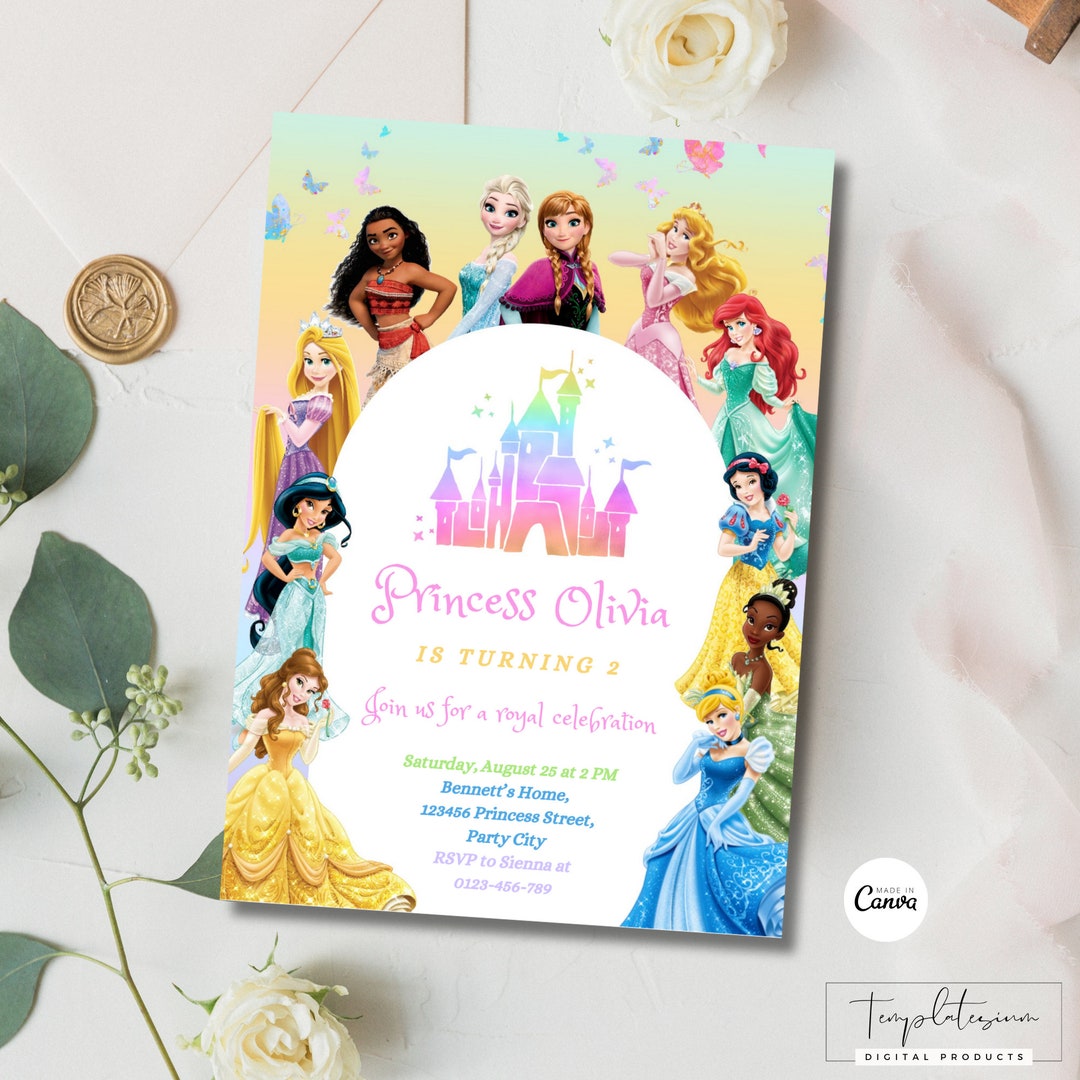 Editable Princess Invitation, Royal Princess Birthday Invite, Girl ...