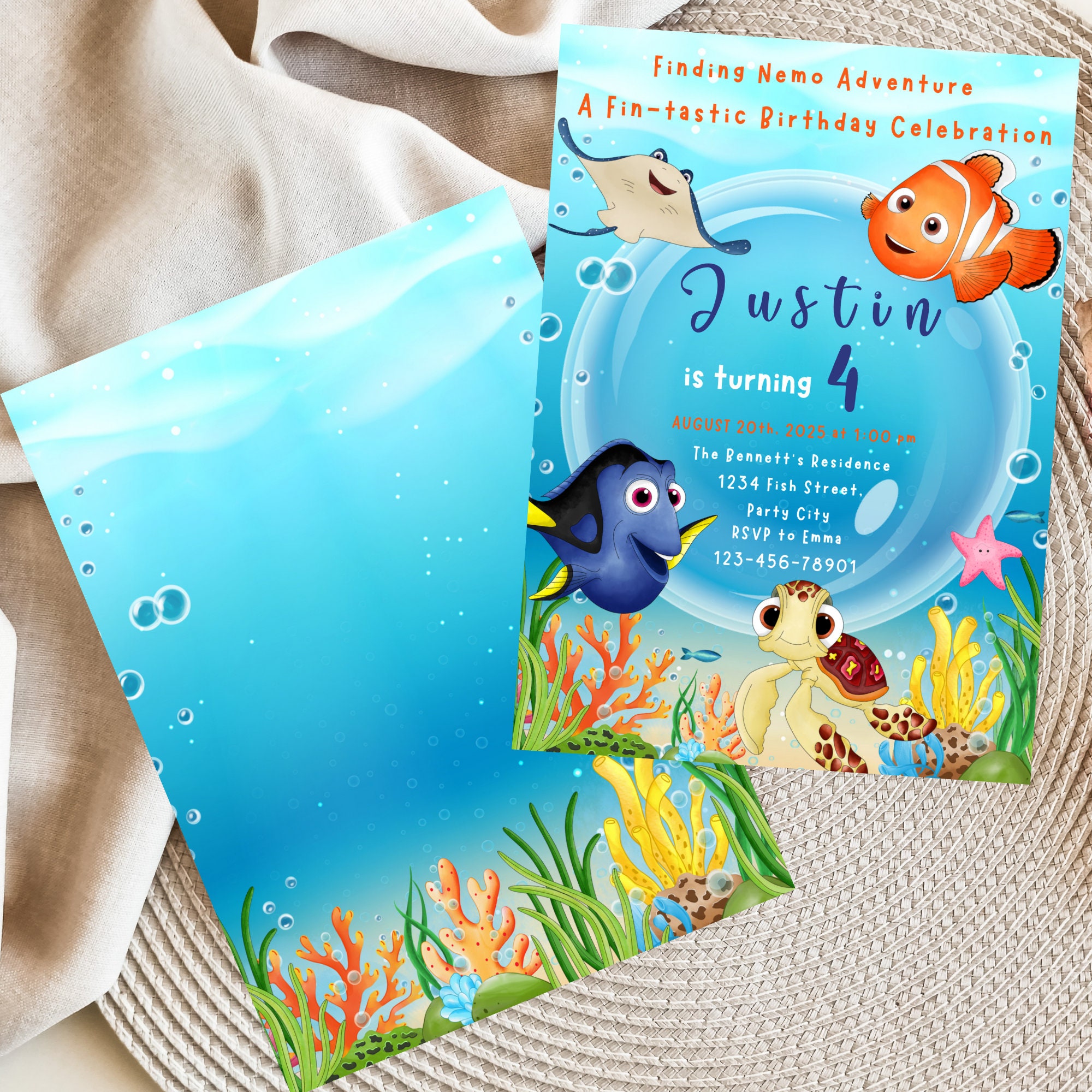 Finding Nemo First Birthday Invitations