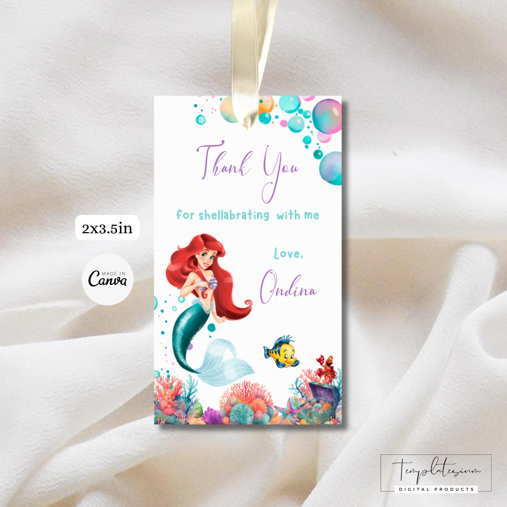 Editable Tagtemplate, Mermaid Birthday Gift Tag, Instant Download ...