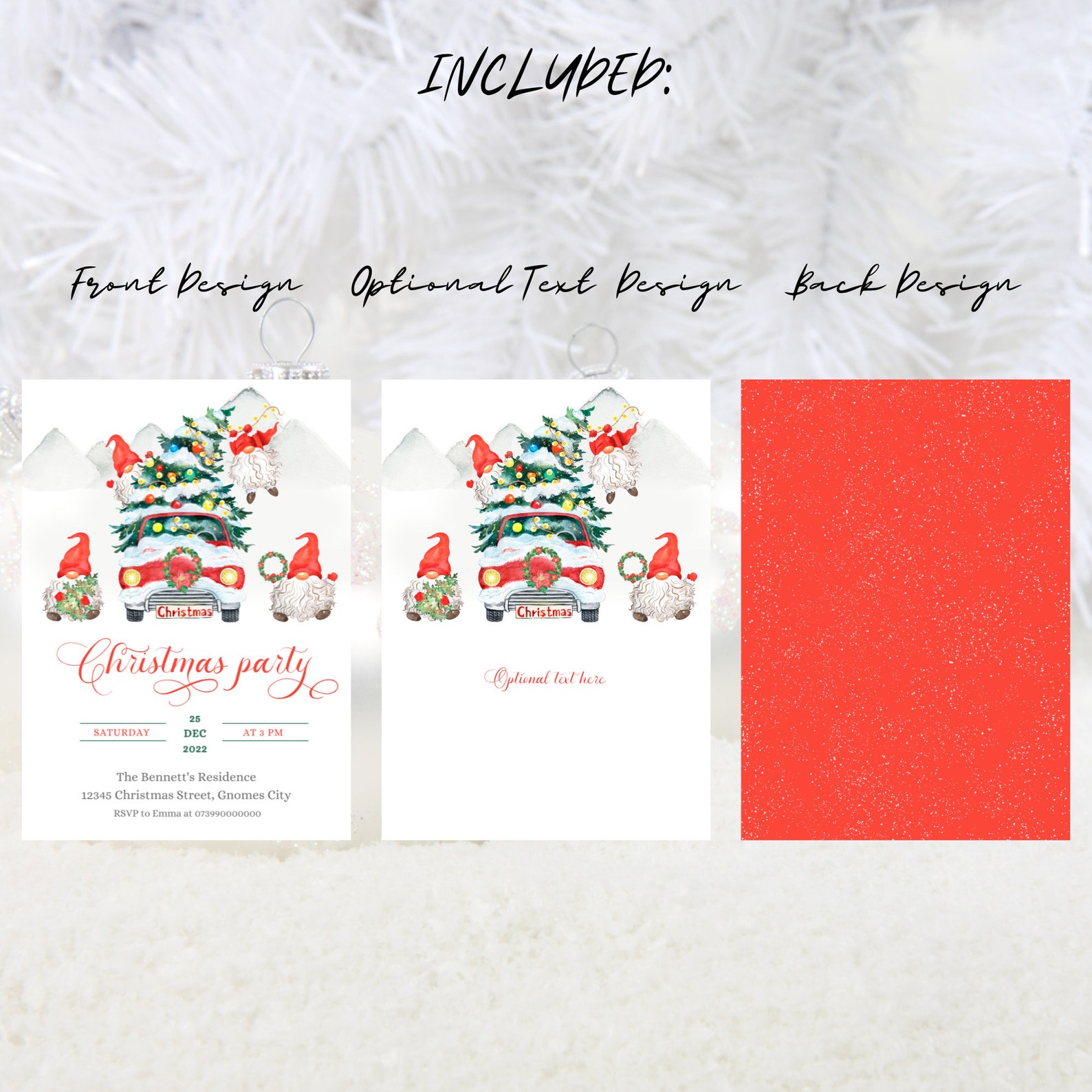 Editable Christmas Party Invitation Christmas Gnomes Template - Etsy UK