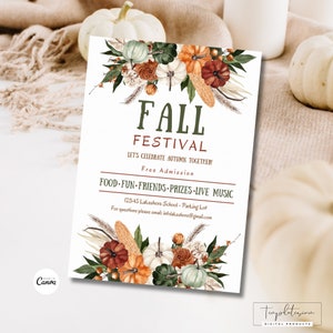Editable Fall Harvest Festival Invitation Fall Autumn Invite Fall ...