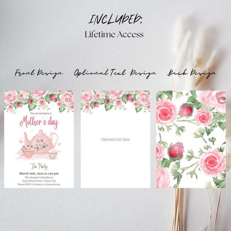 Mother's Day Tea Party Invitation Editable Mother's - Etsy