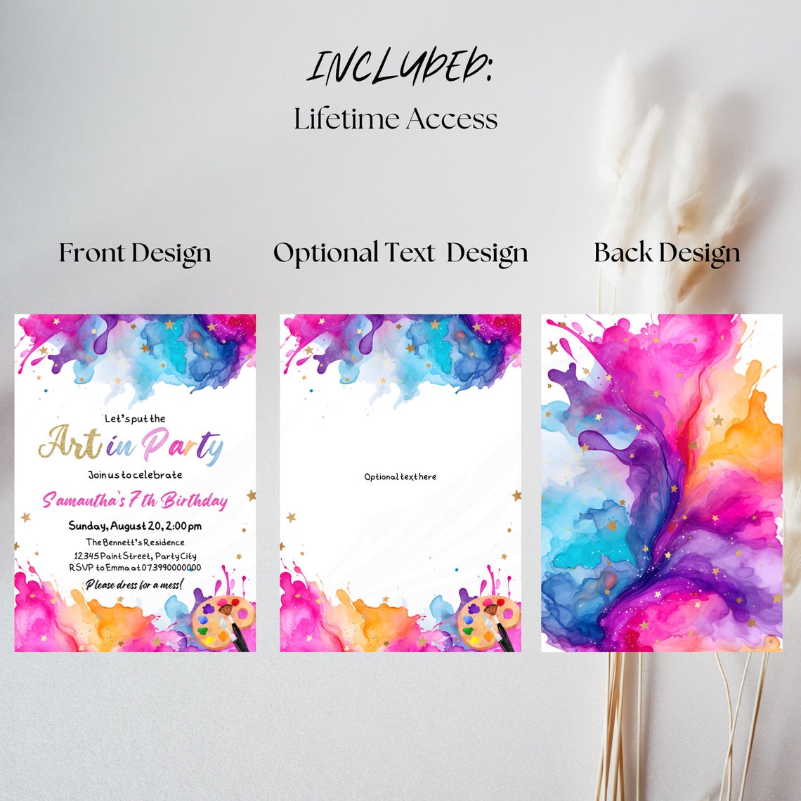 Editable ART PARTY INVITATION, Colorful Art and Craft Party Invitation ...
