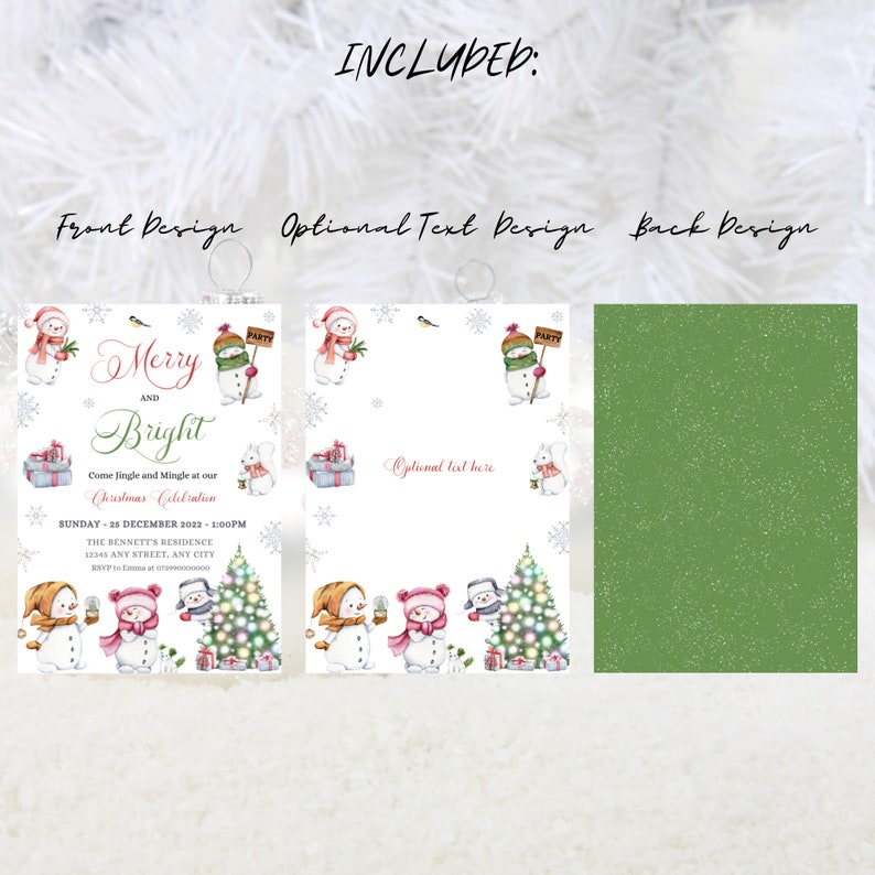 Editable Christmas Party Invitation Christmas Cute Kids - Etsy