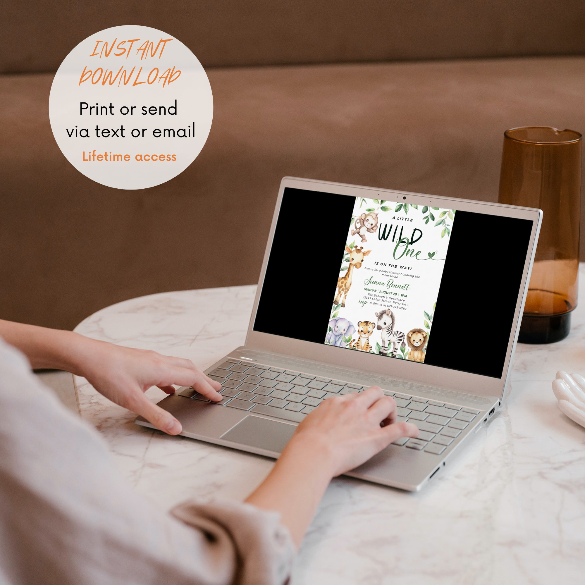 Editable A Little Wild One Baby Shower Welcome Sign Greenery - Etsy