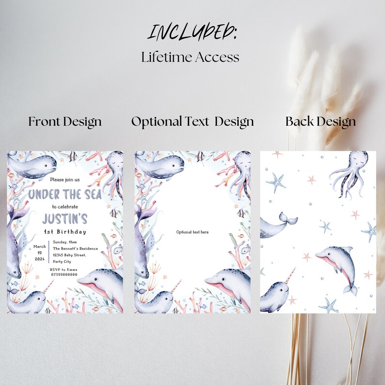 Editable Under the Sea Birthday Invitation Template Under the - Etsy