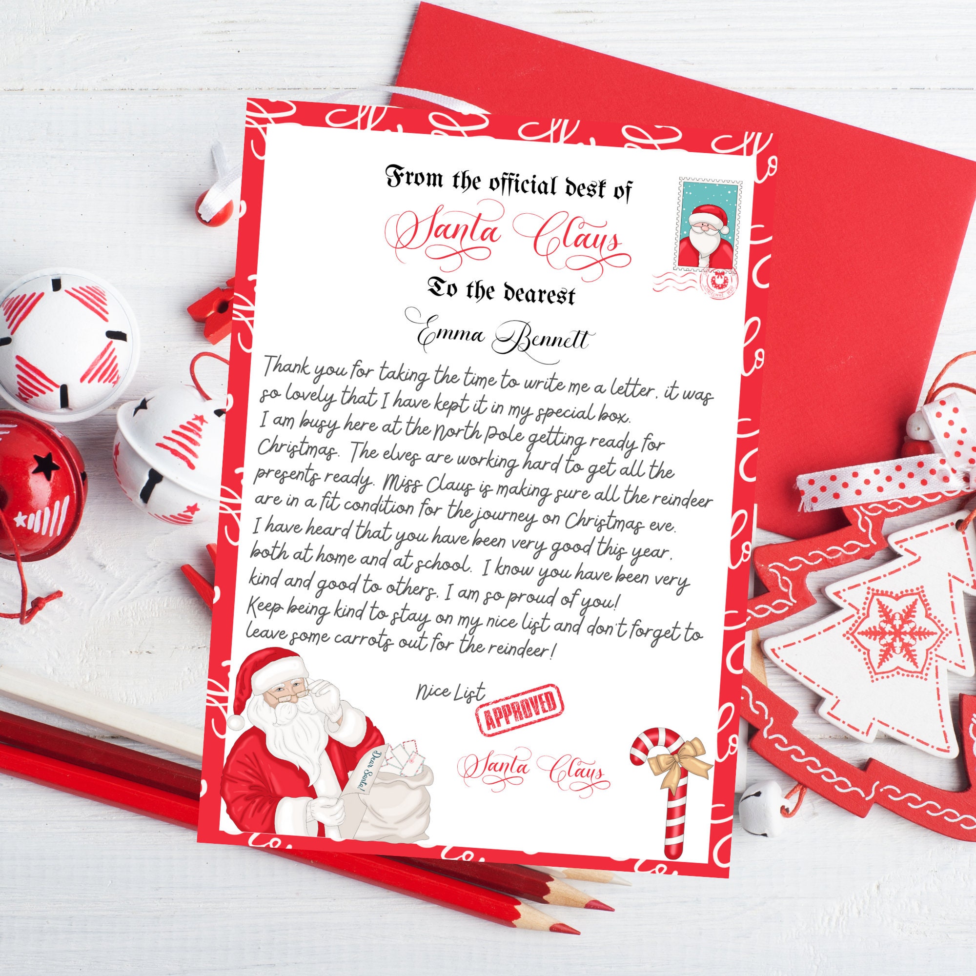 Editable Official Santa Letter and Official Nice List - Etsy