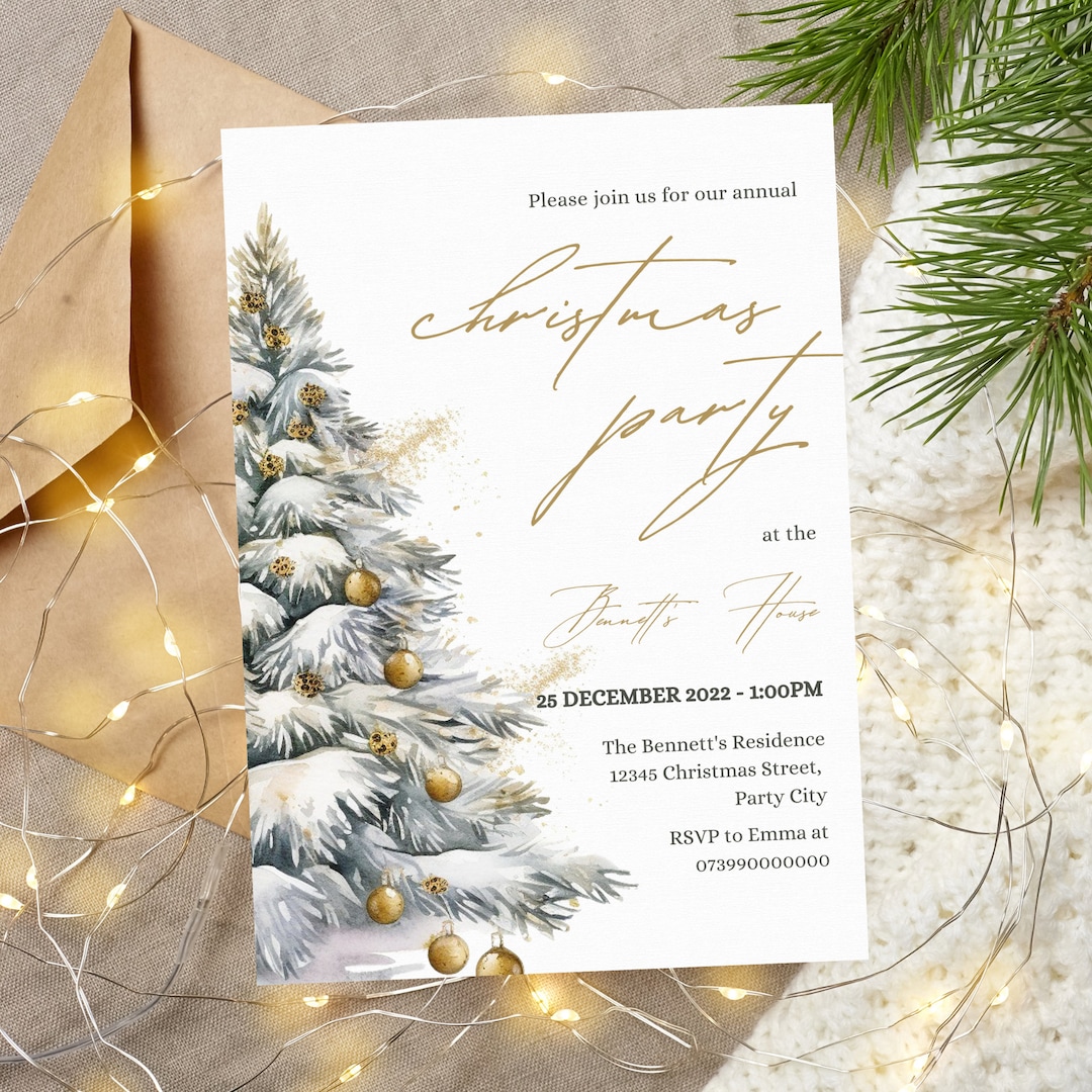 Editable Christmas Party Invitation, Christmas Party Invite, Christmas ...