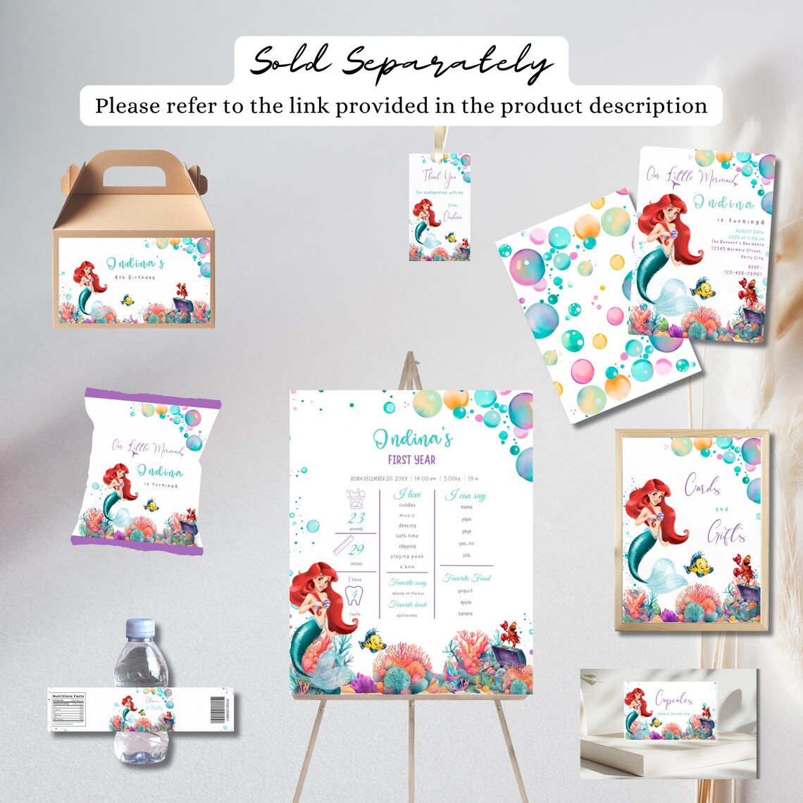 Editable Little Mermaid Welcome Sign, Ariel Birthday Decor Template ...