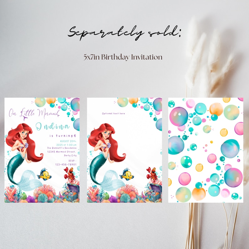 Editable Little Mermaid Birthday Tent Cards, Ariel Birthday Decor ...