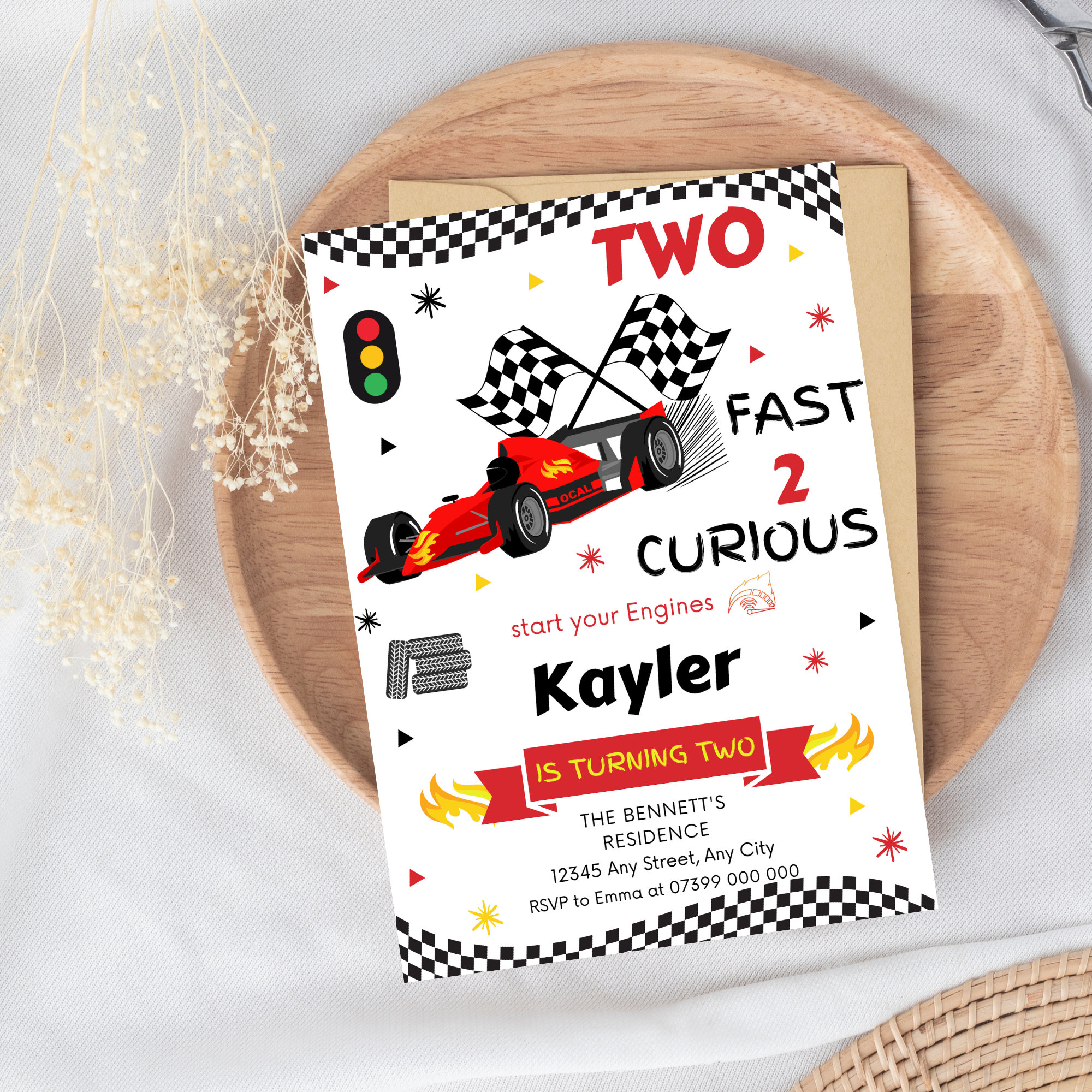 Editable Two Fast Birthday Invitation Two Fast 2 Curious - Etsy UK