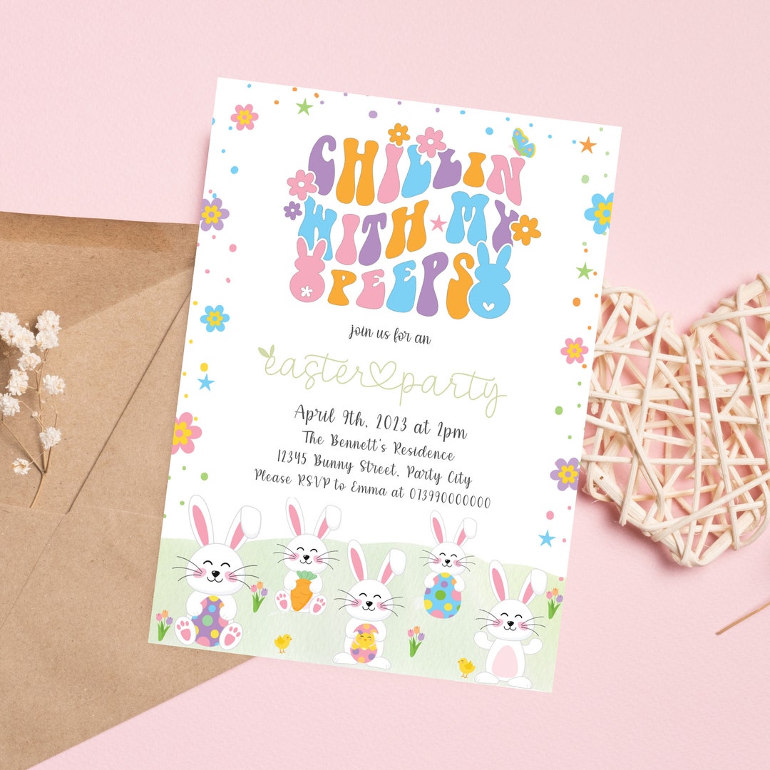Editable Party With My Peeps Invitation, Easter Party Invitation ...
