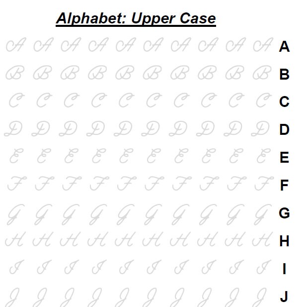 Traceable Cursive Alphabet - Etsy
