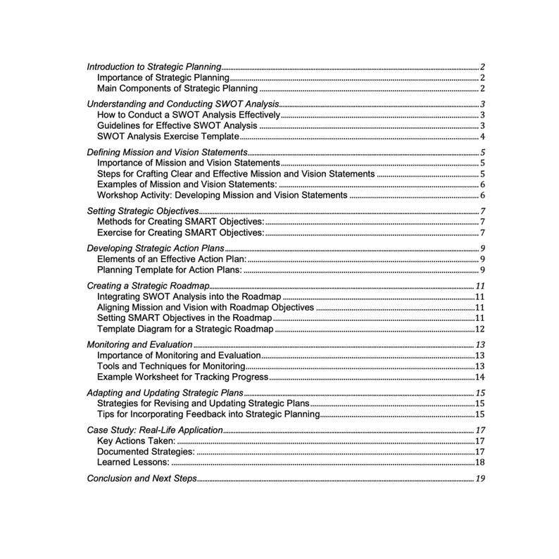 Strategic Planning Workbook: Editable Templates, MRR PLR License 30 ...