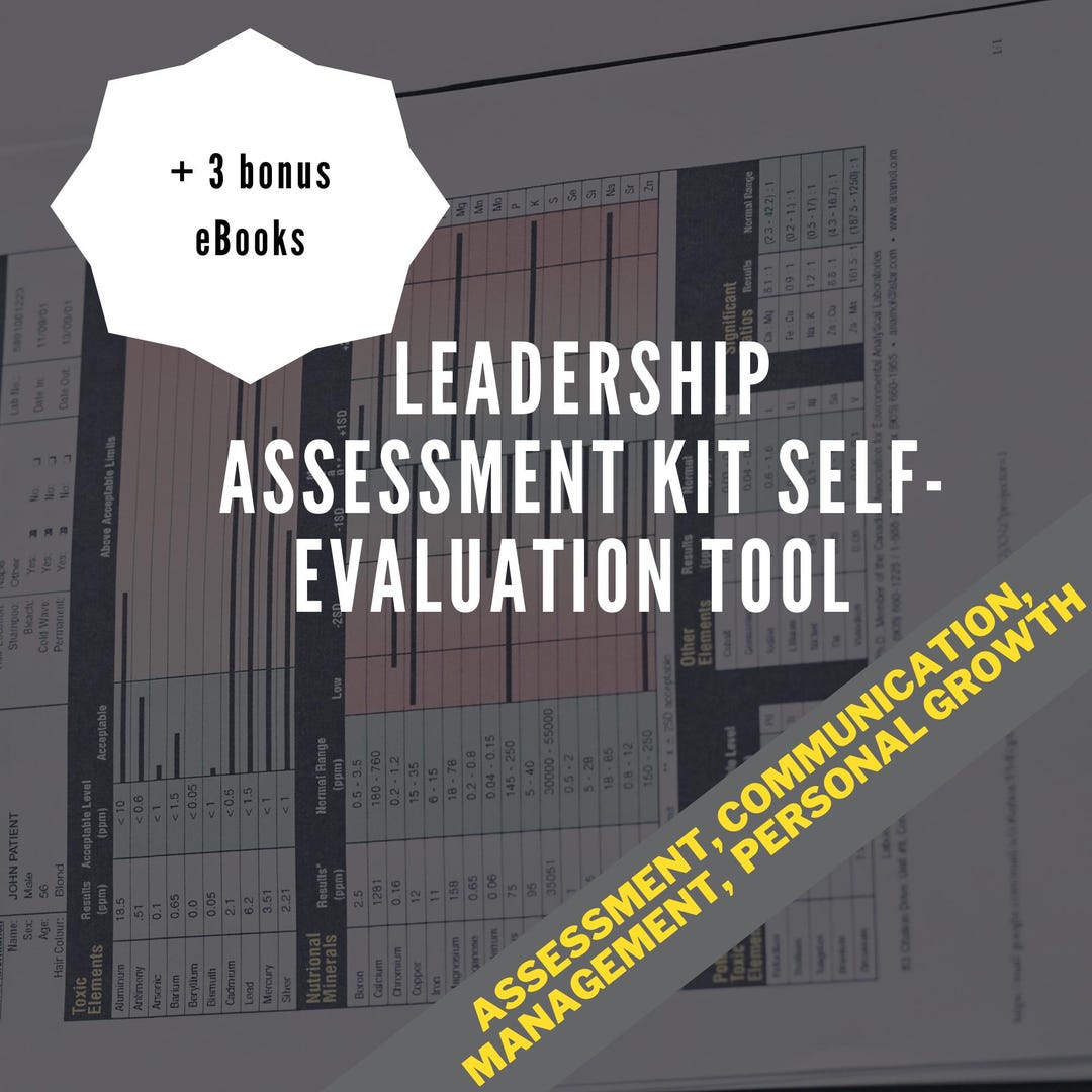 Leadership Assessment Kit Self-evaluation Tool + 3 Bonus Ebooks on ...