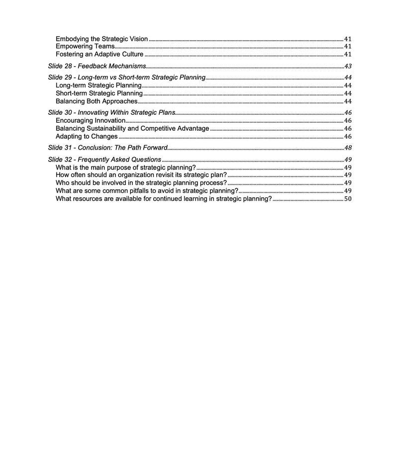 Strategic Planning Powerpoint Course: Leadership Training (PLR) 50 ...