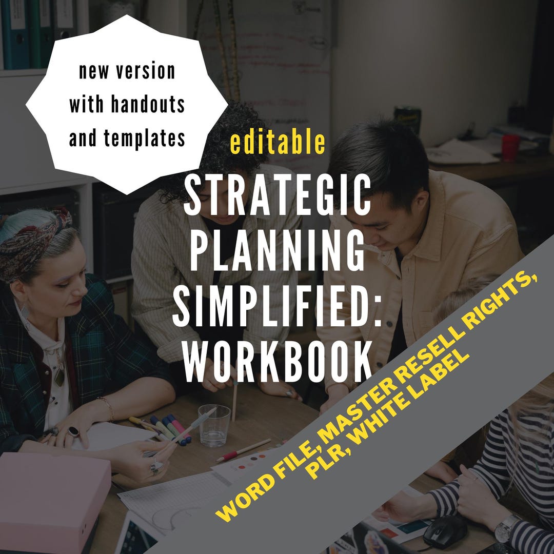 Strategic Planning Workbook: Editable Templates, MRR PLR License - Etsy